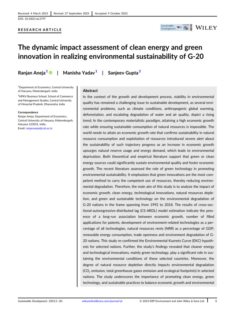 2024-SD-The Dynamic Impact Assessment of Clean Energy and Green ...