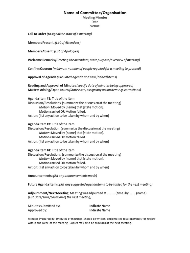 Example of Minutes_LA111_2022 | PDF