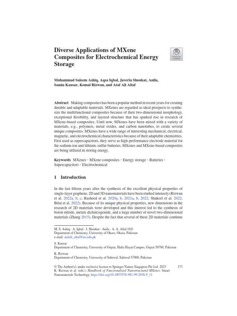 MXene Composites for Energy Storage | PDF | Lithium Ion Battery ...