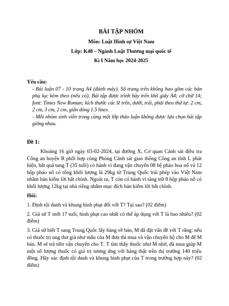 TMQT BÀI TẬP NHÓM 2024 2025 | PDF