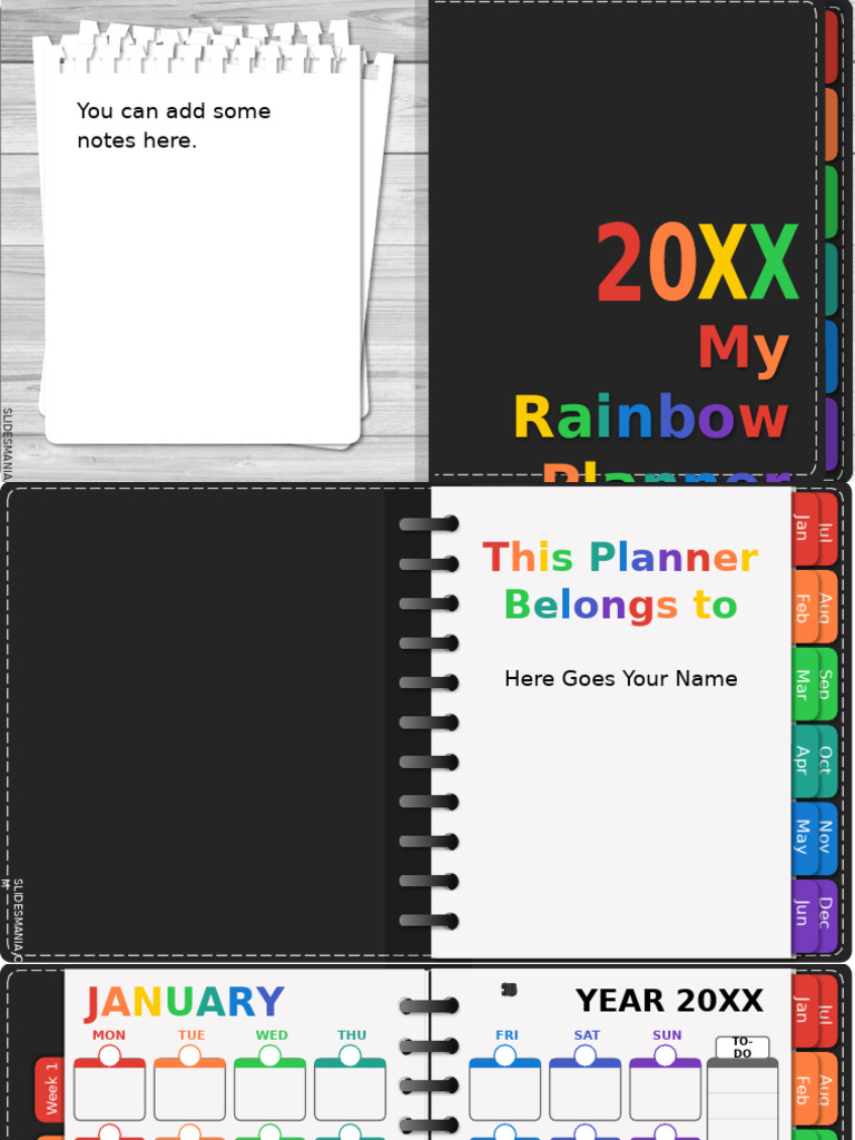 Undated Rainbow Planner | PDF