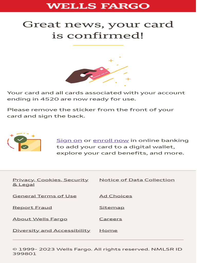 Card Confirmation and Online Banking Setup | PDF