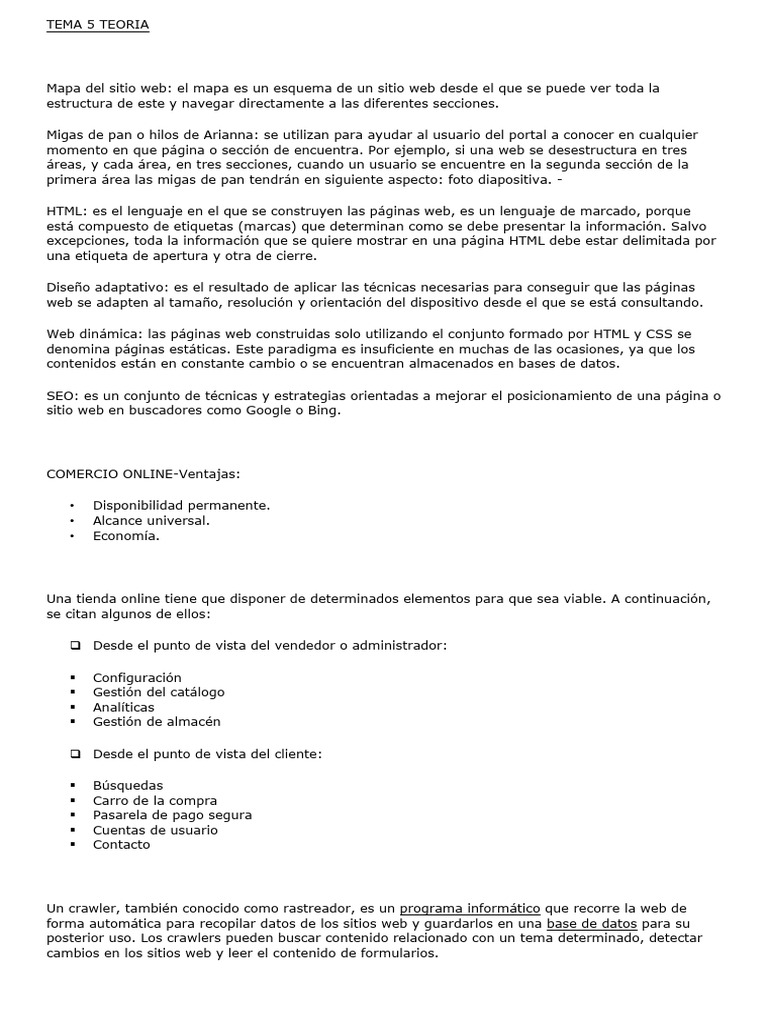 Teoria T5 | PDF | Negocios | Informática