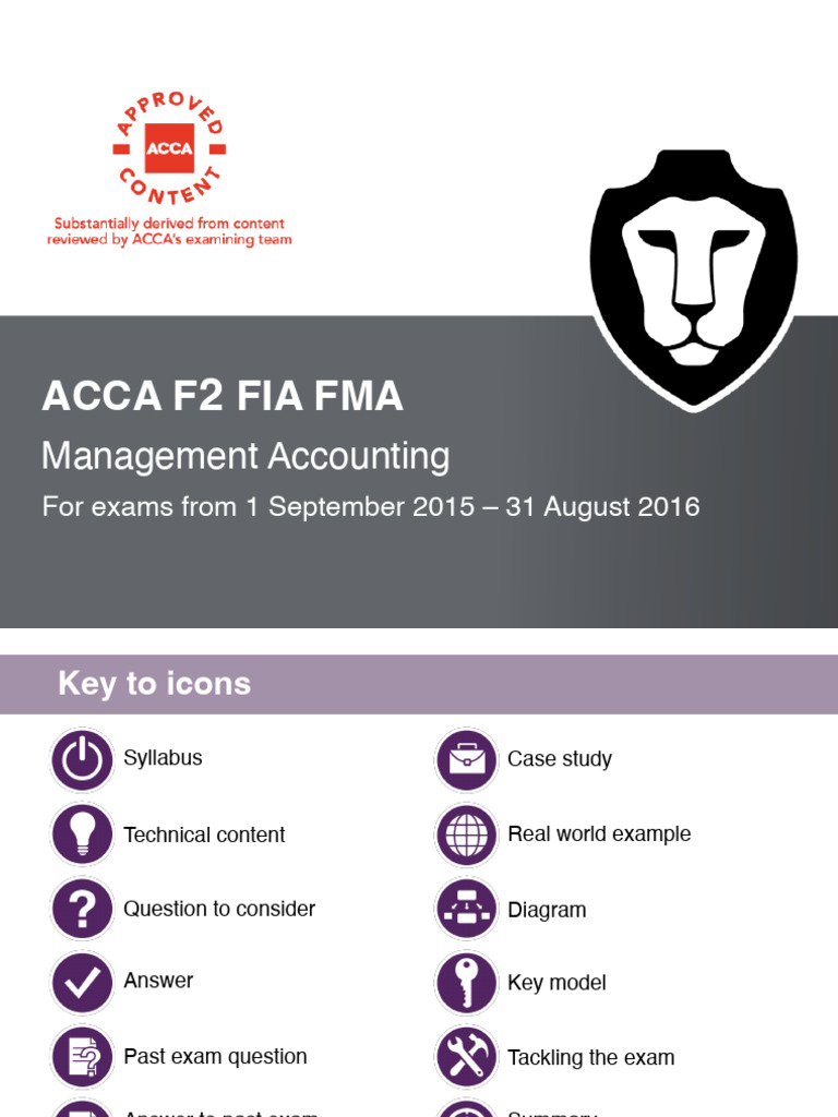 FIA - F2 FMA Foundations in Management Accounting - CTS | PDF ...