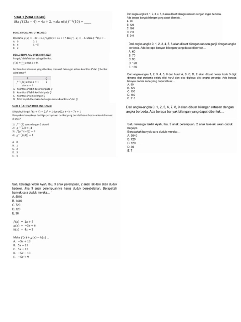 UTBK 7 Maret 2024 FIKS | PDF