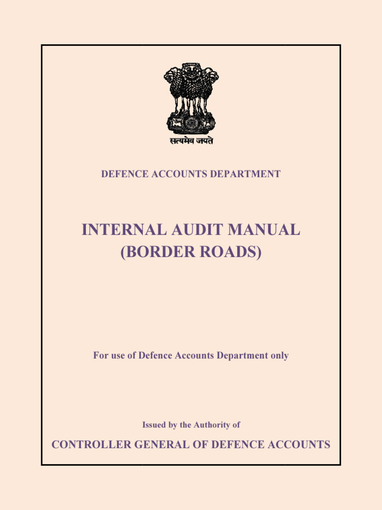Internal Audit Manual (Border Roads) | PDF | Audit | Expense