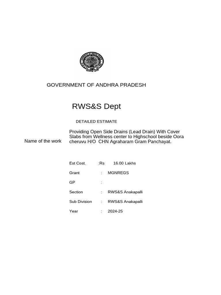 Model For CC Drain | PDF | Concrete | Construction Aggregate