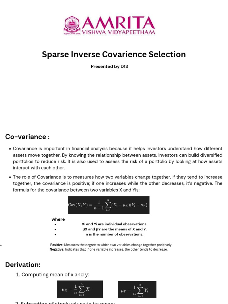 Sparse Inverse Covariance Selection Presentation Pdf Matrix Mathematics Covariance