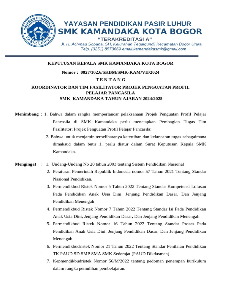 SK Tim Teaching P5RA SMK Kamandaka | PDF