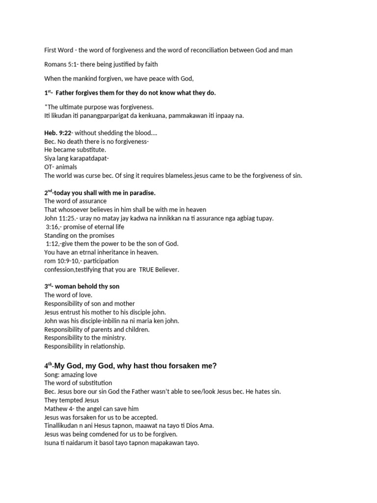 SEVEN LAST WORD | PDF | Jesus | Theology