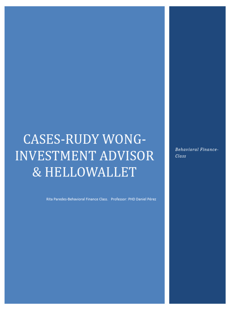 Rudy Wong: Behavioral Finance Insights | PDF | Investing | Asset Allocation