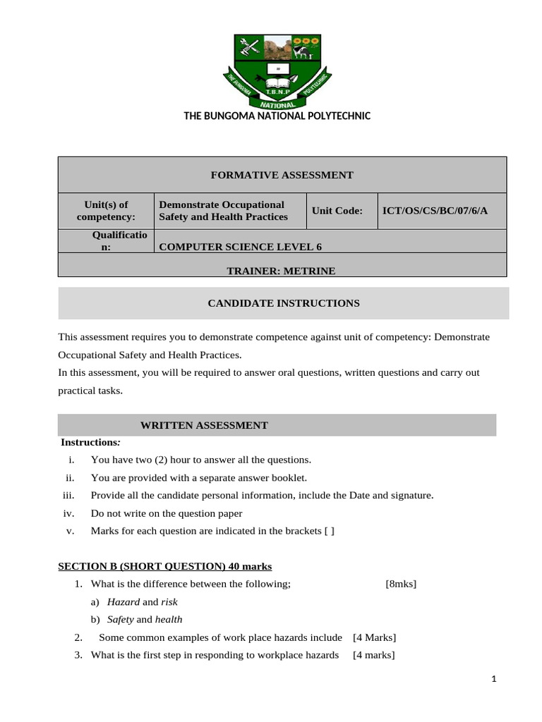 Osha exam 2 | PDF | Occupational Safety And Health | Personal ...