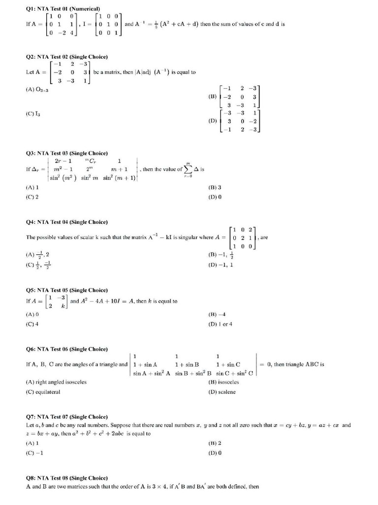 Matrices $ DEterminant | PDF