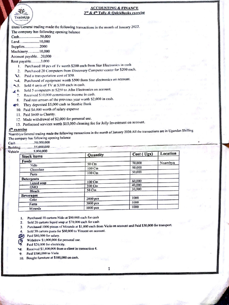 Tally Exercise 3 | PDF