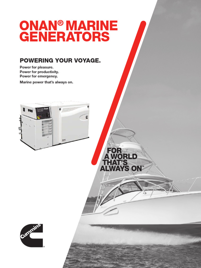 Onan Marine Generators: Powering Your Voyage | PDF | Cummins