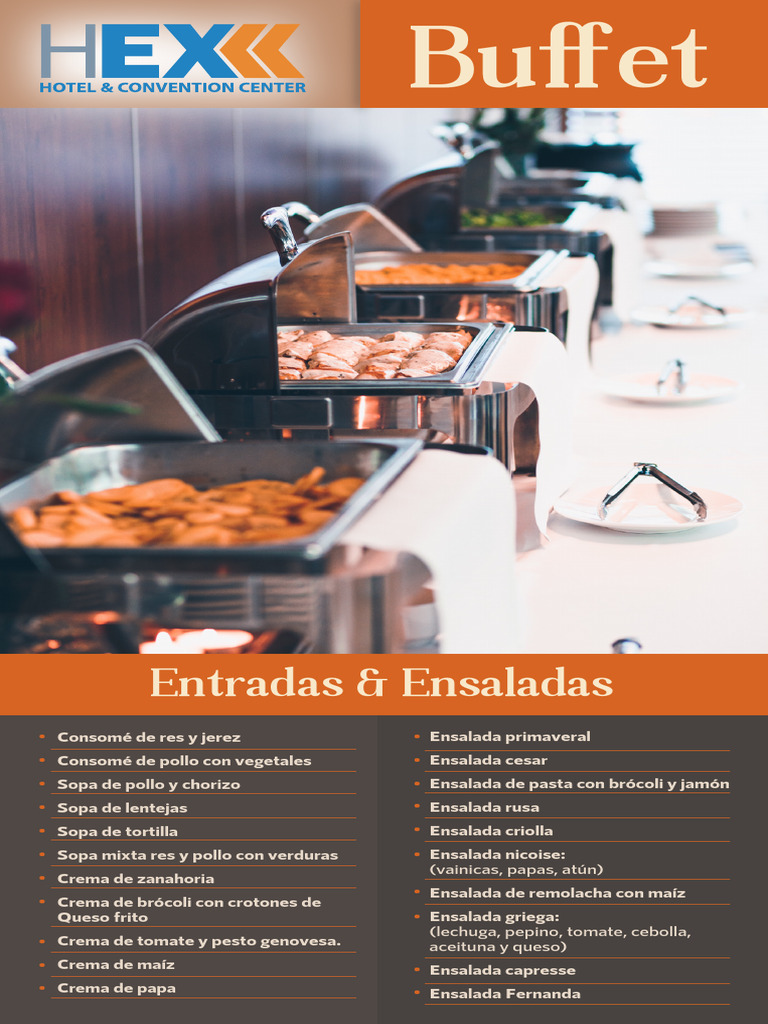 Menú hotel Buffet 2023 | PDF | ensalada | Sopa