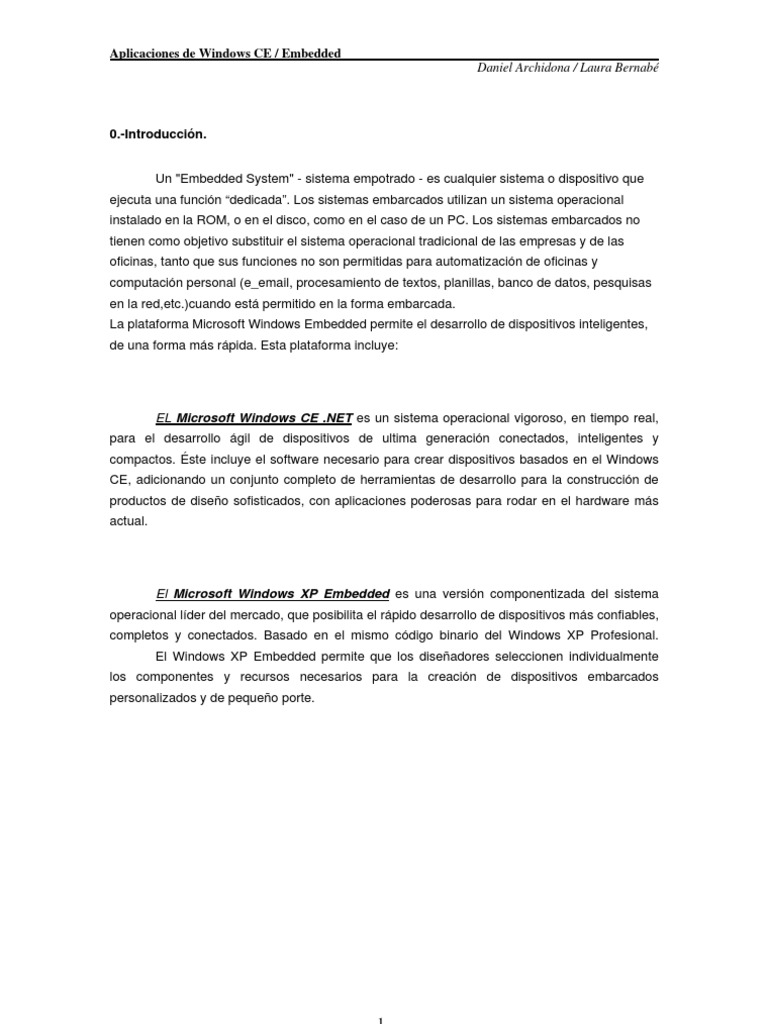 Trabajo Aplicaciones WCE | PDF | Asistente personal digital | Microsoft Windows