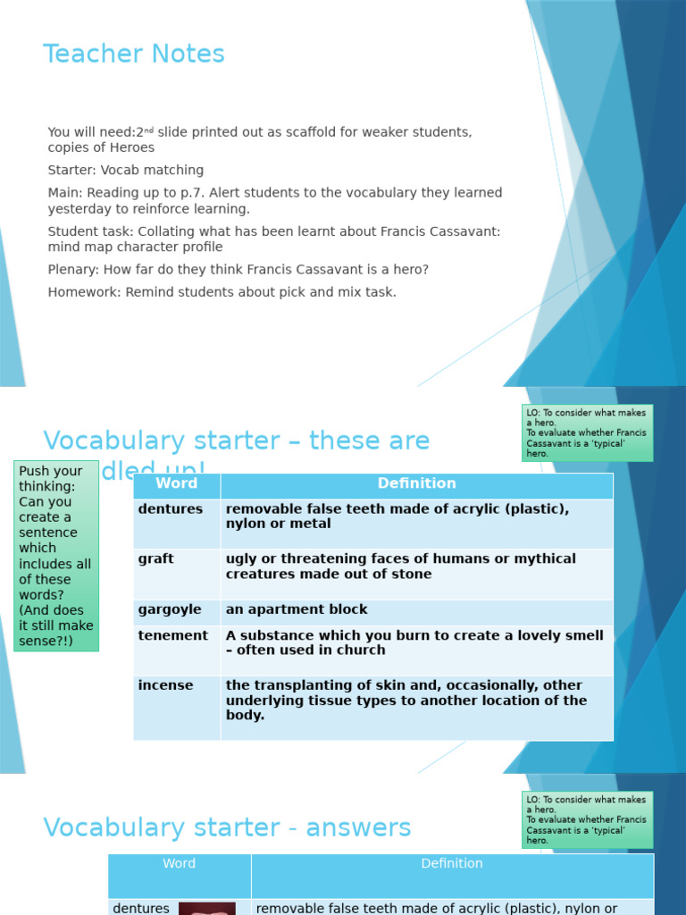 Heroes Lesson 2 | PDF