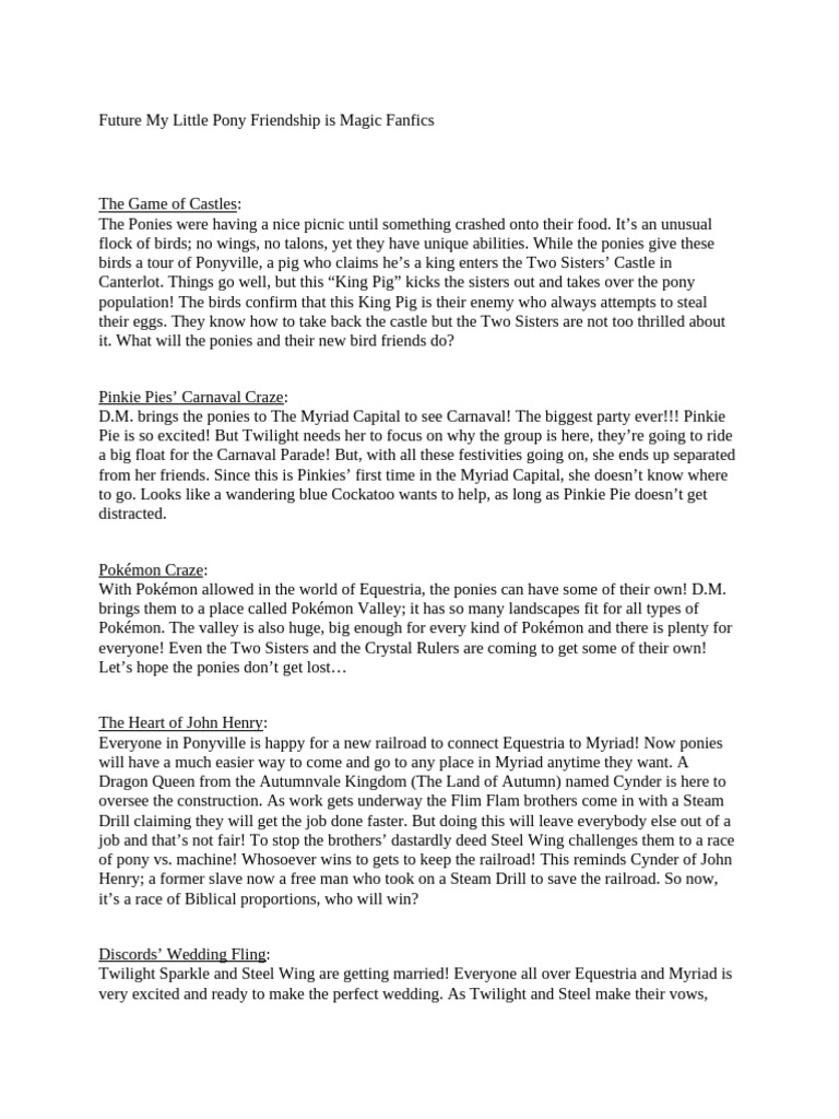 Future My Little Pony Friendship Is Magic Fanfic | PDF | Knight