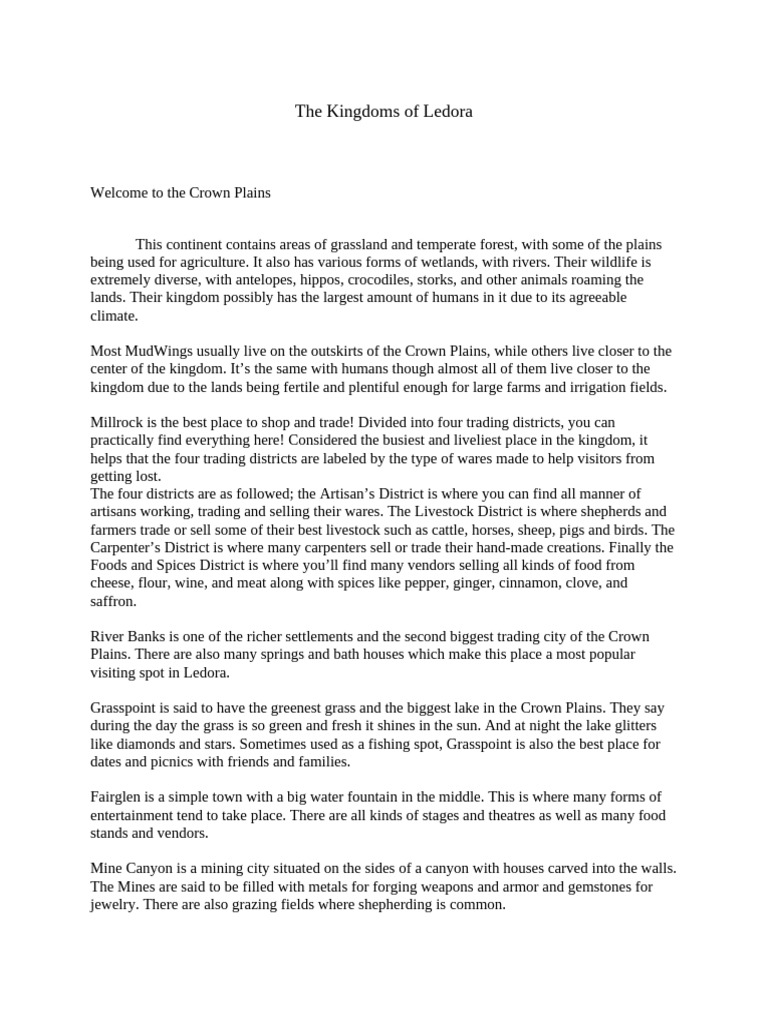 The Kingdoms of Ledora | PDF | Ice | Palace