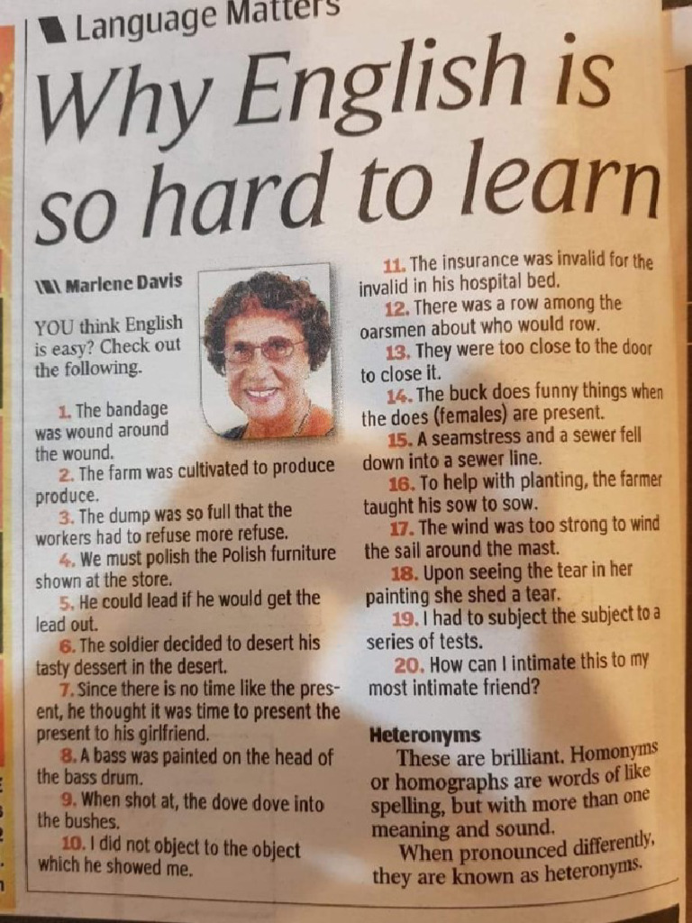 English is so hard to learn | PDF