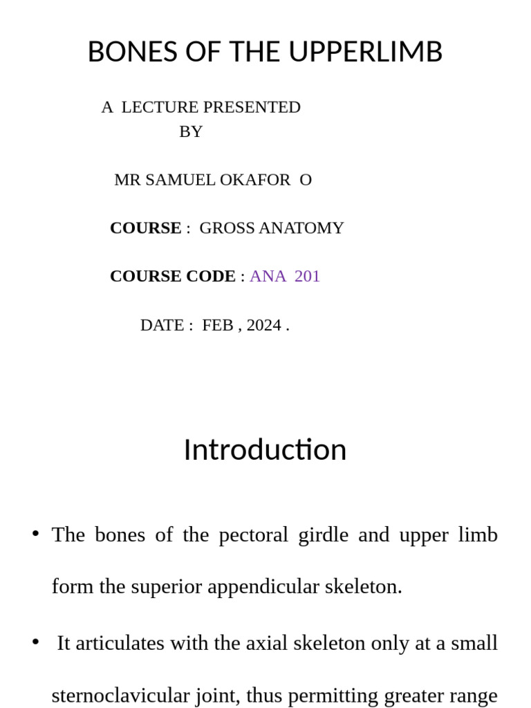 Bones of the Upperlimb | PDF | Musculoskeletal System | Limbs (Anatomy)