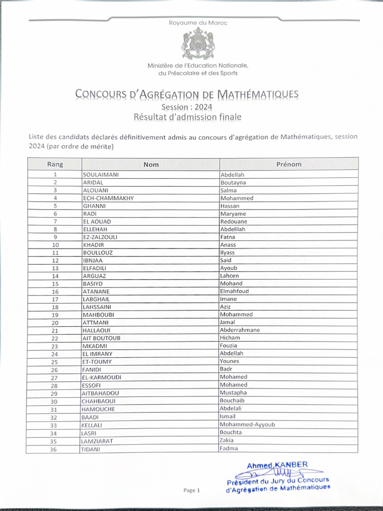 Candidats Declares Admis Agreg Maths 20224 | PDF