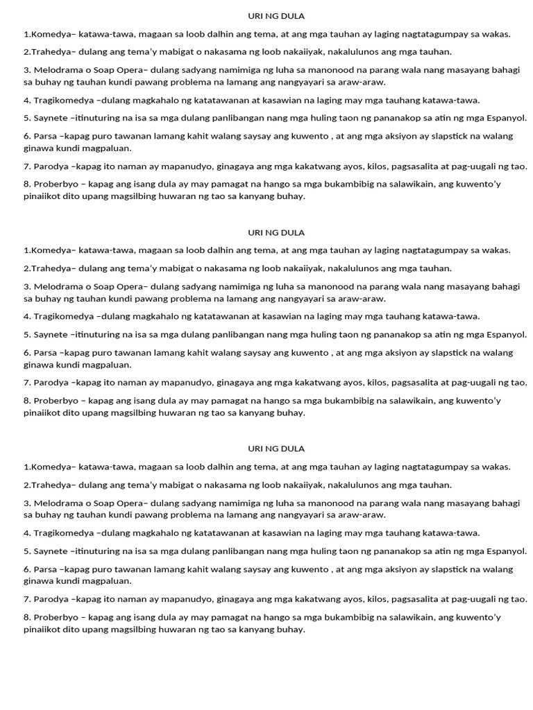 URI NG DULA | PDF