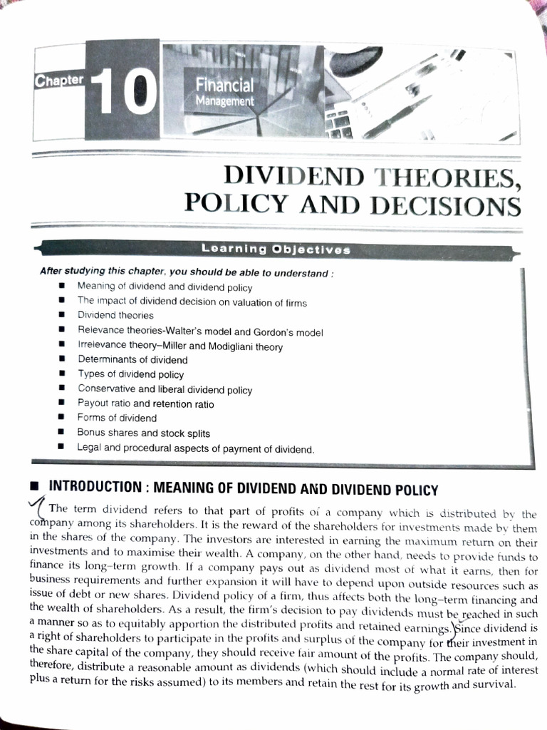 Unit-4 Dividend Policy | PDF | Dividend | Valuation (Finance)