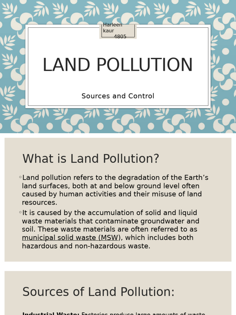 Land Pollution | PDF | Waste | Waste Management