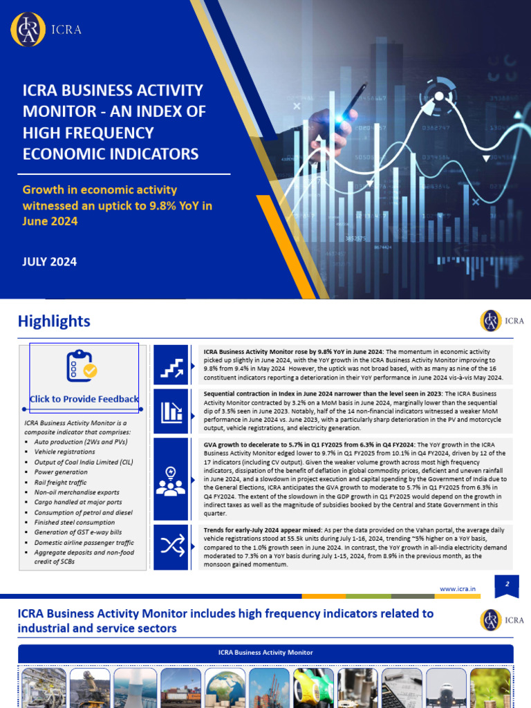 ICRA Business Activity Monitor June 2024 (1) | PDF | Rail Transport ...