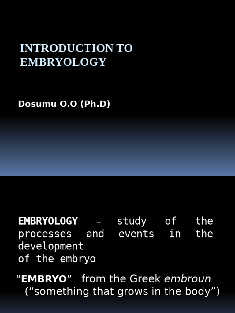 Introduction To Embryology Abridged-1 | PDF | Menstrual Cycle | Ovary