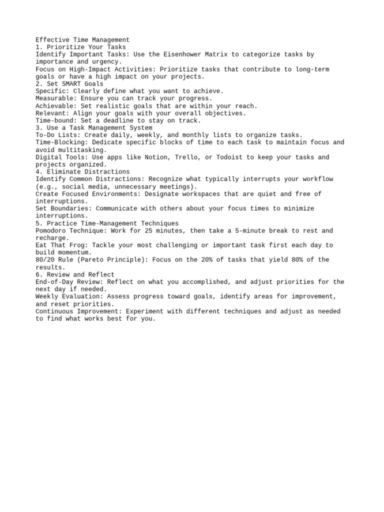 Effective Time Management Pdf
