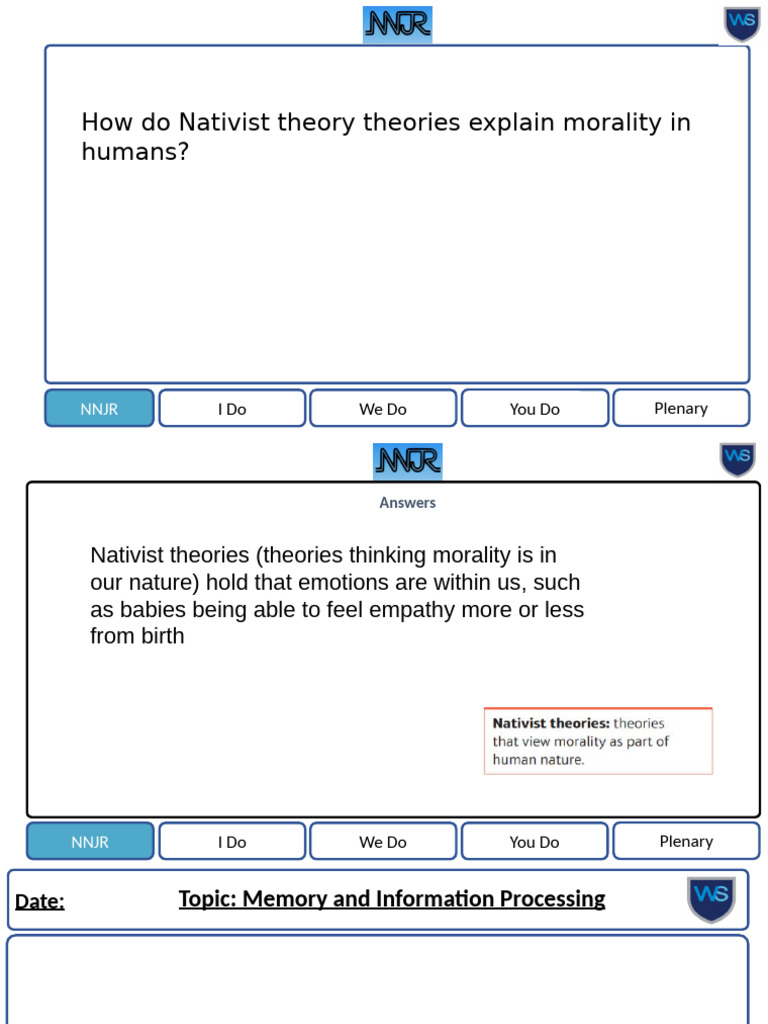 LP14 Y10 Information processing - New format | PDF | Recall (Memory) | Memory