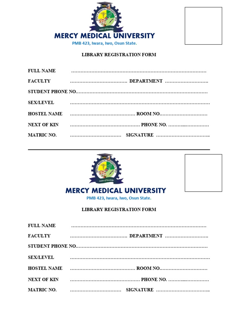 Library Registration Form | PDF | Sports & Recreation