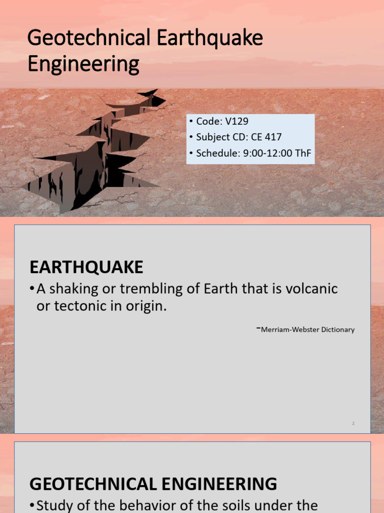 Otechnical Earthquake Engineering Introduction | PDF | Earthquakes ...