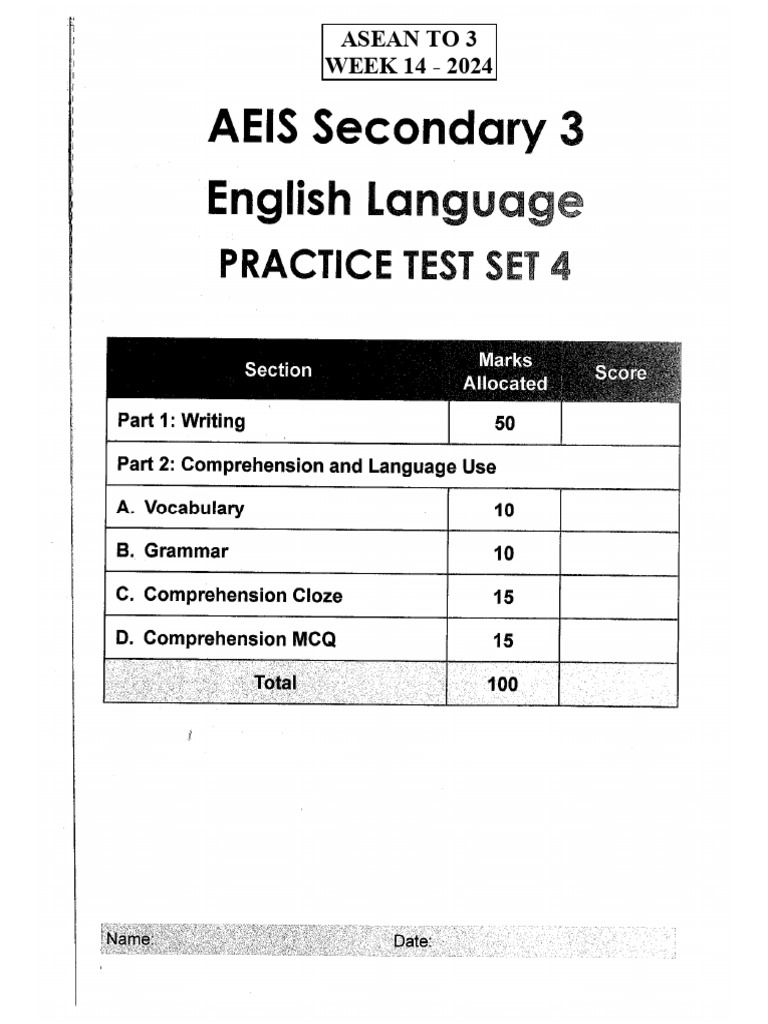 [ASEAN CT] WEEK 14 - PRACTICE 4 (SEC 3_NEW) | PDF