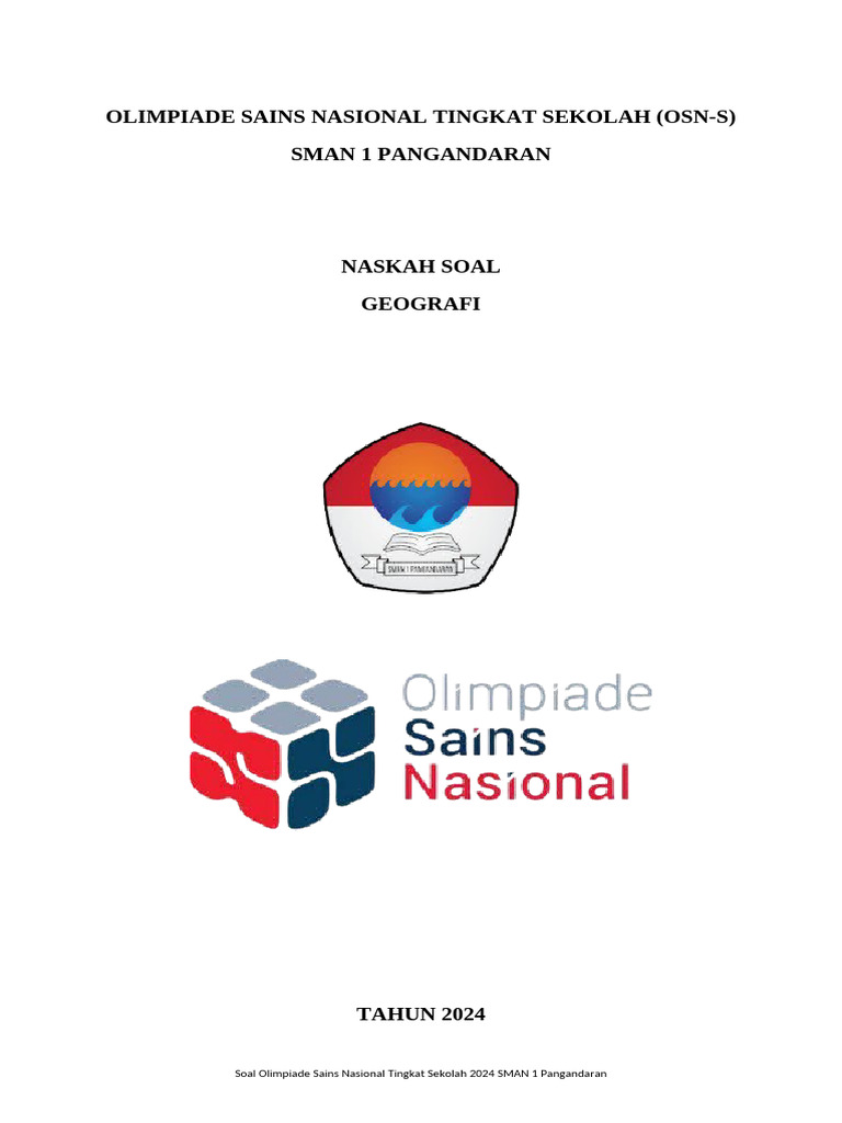 Soal Osn-S Geografi 2024 | PDF