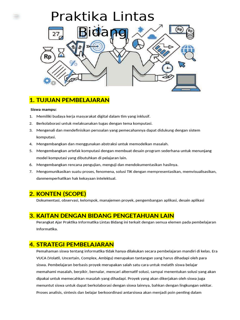 Modul Ajar Praktika Lintas Bidang (PLB) | PDF | Seni