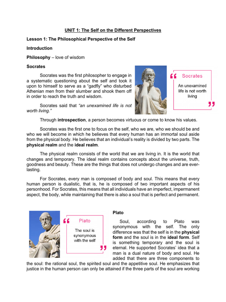 USELF MODULE 1 | PDF | Soul | Philosophy Of Self