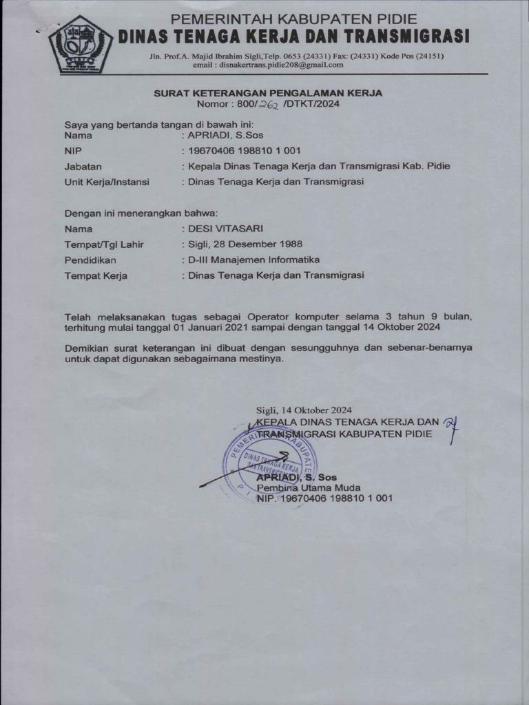 Pengalaman Dan Riwayat Pekerjaan | PDF