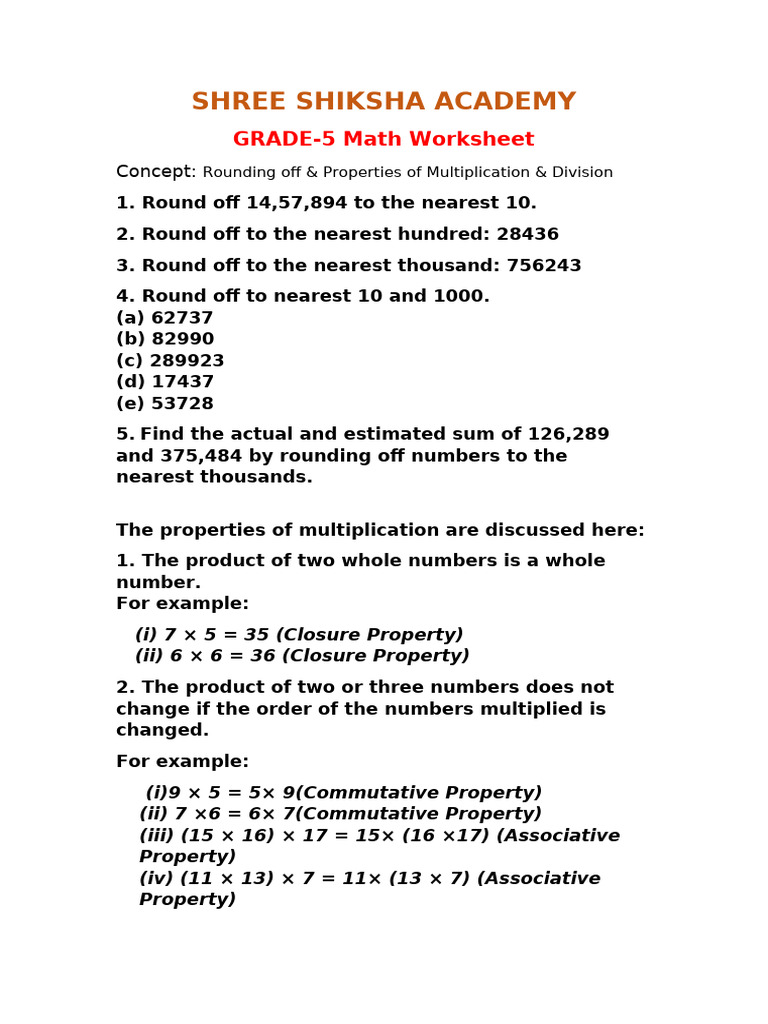 Grade 5 - Multiples & Factors | PDF