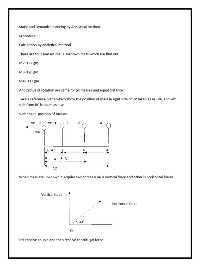 Analytical Methods for Balancing Masses | PDF | Force | Applied And ...
