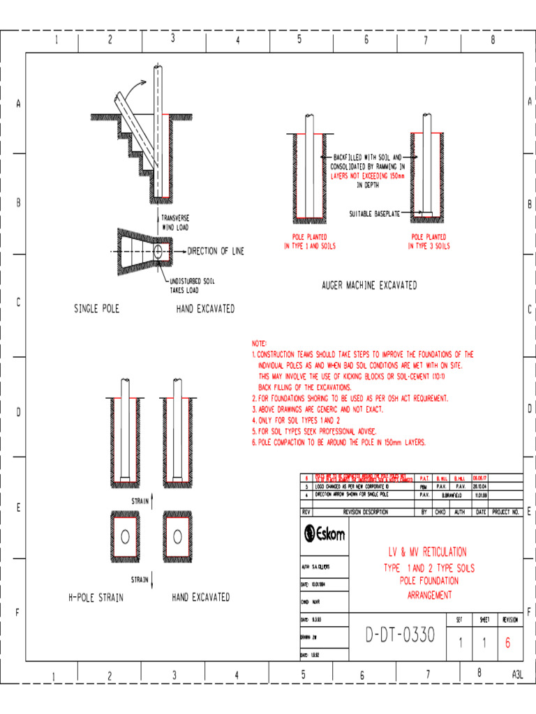 D-DT-0330 Pole Foundation Arrangement | PDF