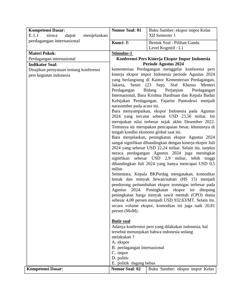 Format Pts Ekspor Impor | PDF