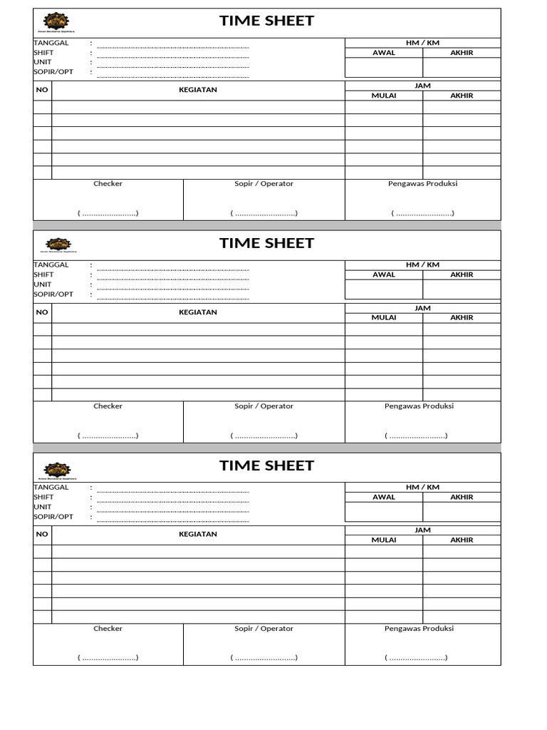 Form Time Sheet RDS (Utk Dicetak) | PDF