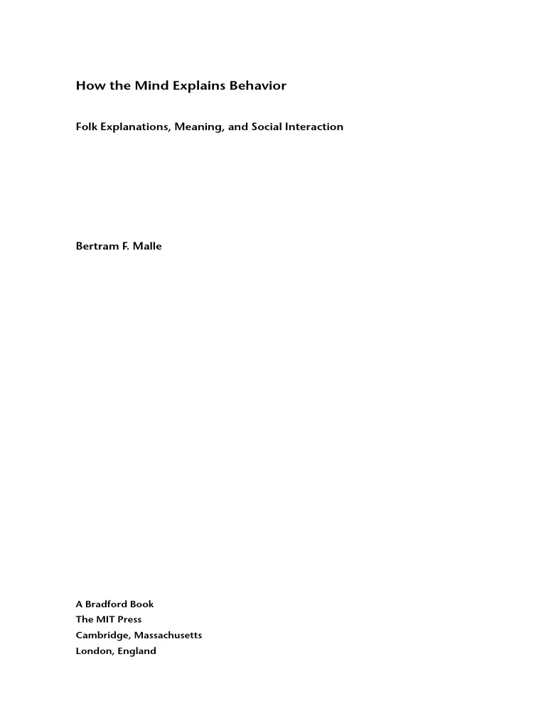 How The Mind Explains Behavior | PDF | Intention | Perception