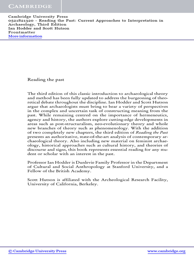 Frontmatter | PDF | Archaeology | Liberal Arts Education