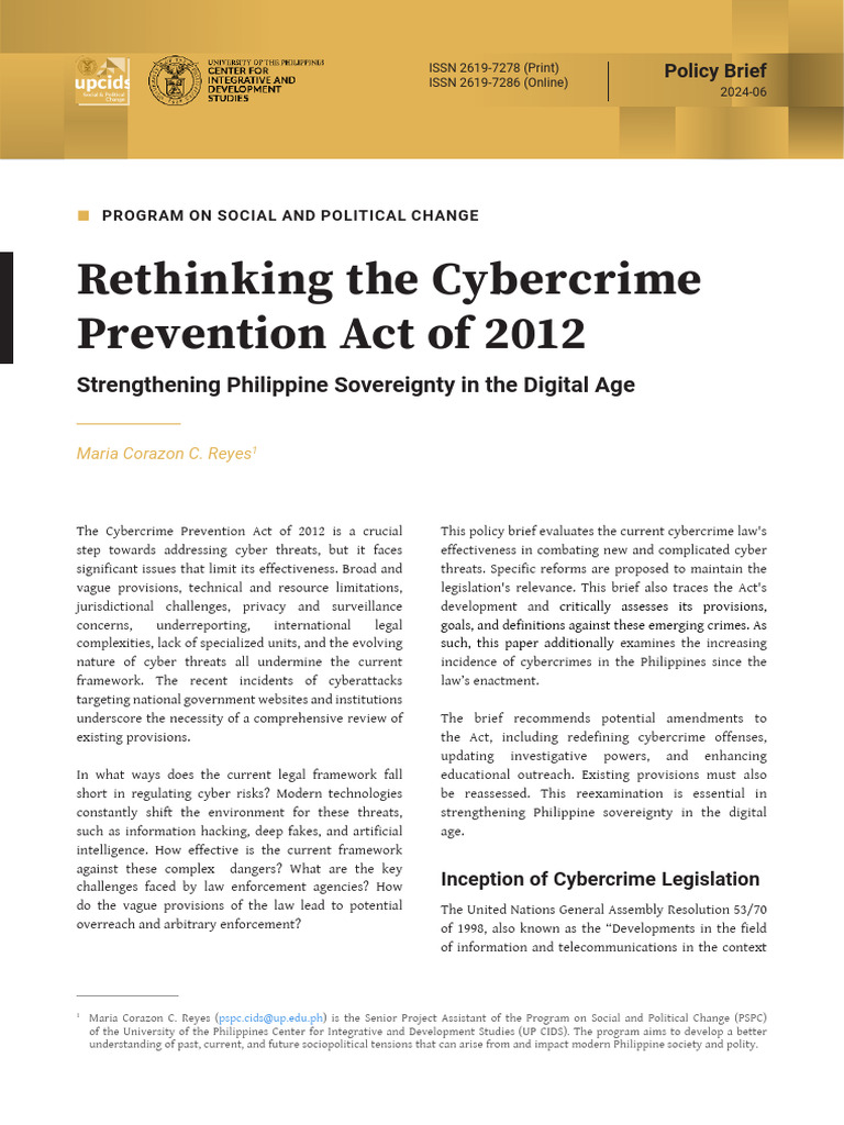 Rethinking the Cybercrime Act 2012 | PDF | Cybercrime | Computer Security