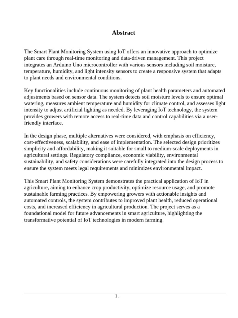 IOT Report | PDF | Internet Of Things | Agriculture